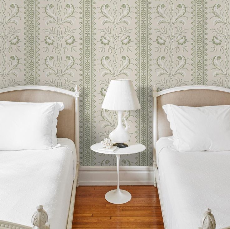 Contemporary wallpaper - BELL FLOWERS - F. SCHUMACHER & CO. - nonwoven ...