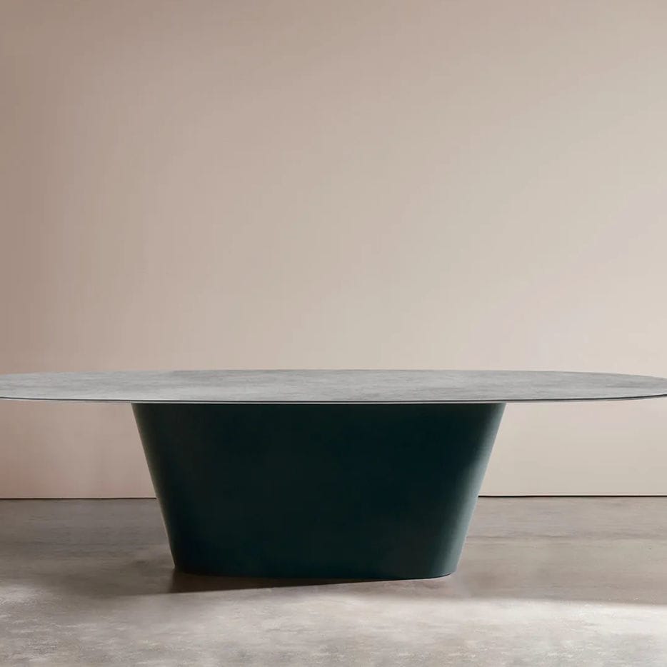 Minimalist design table - PROA - Andreu World - wood / iroko / wooden base