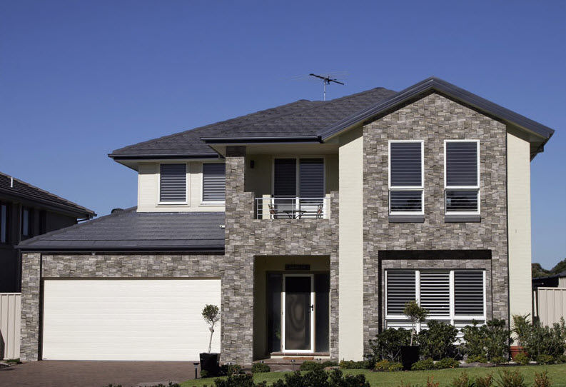 Engineered stone wall cladding panel - REALINK : TRIPOLI ANTRACITA ...