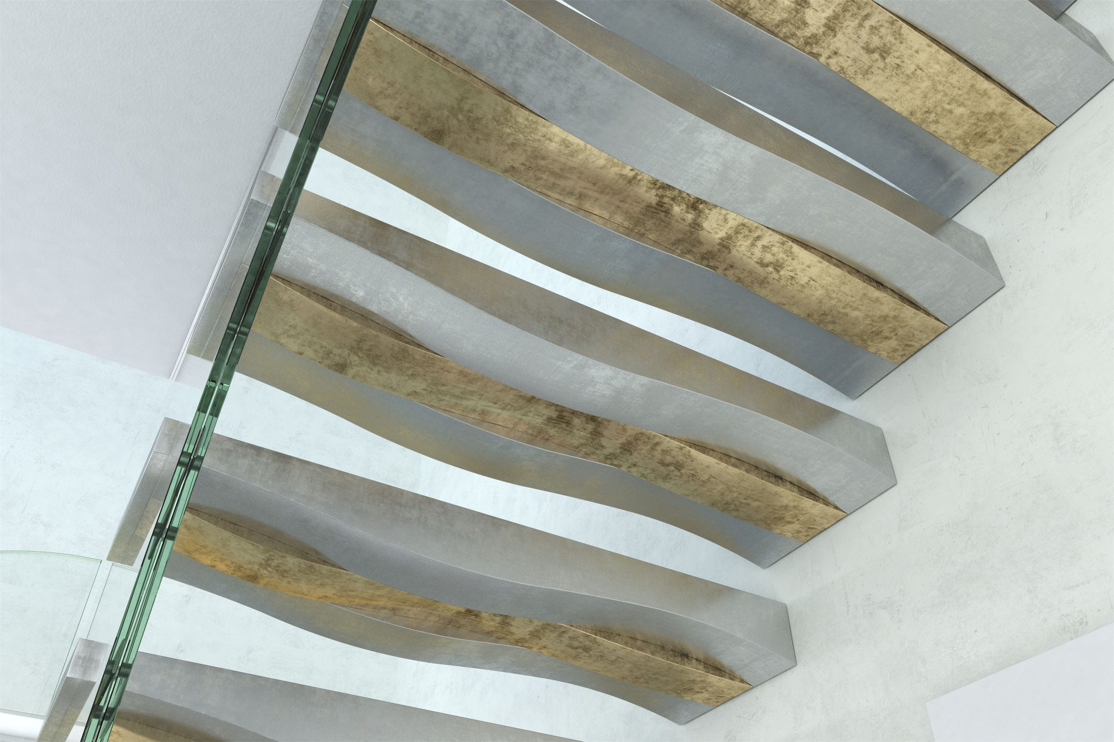 Straight staircase - WAVE SILVER - Siller Stairs - wooden step / home ...
