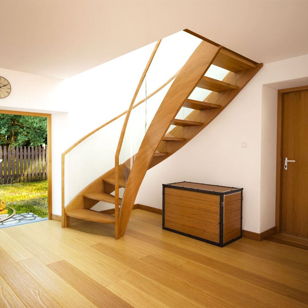 Helical staircase - BRISTOL - Siller Stairs - oak step / wooden frame ...