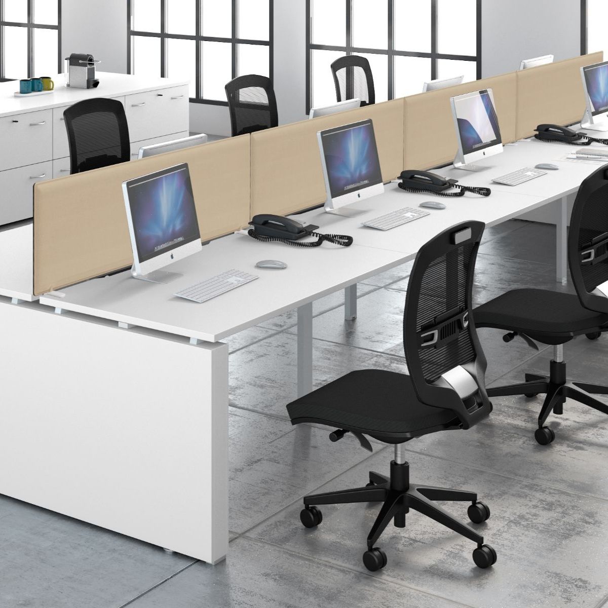 Desk mounted office divider - THINWALL - Buronomic - fabric / modular