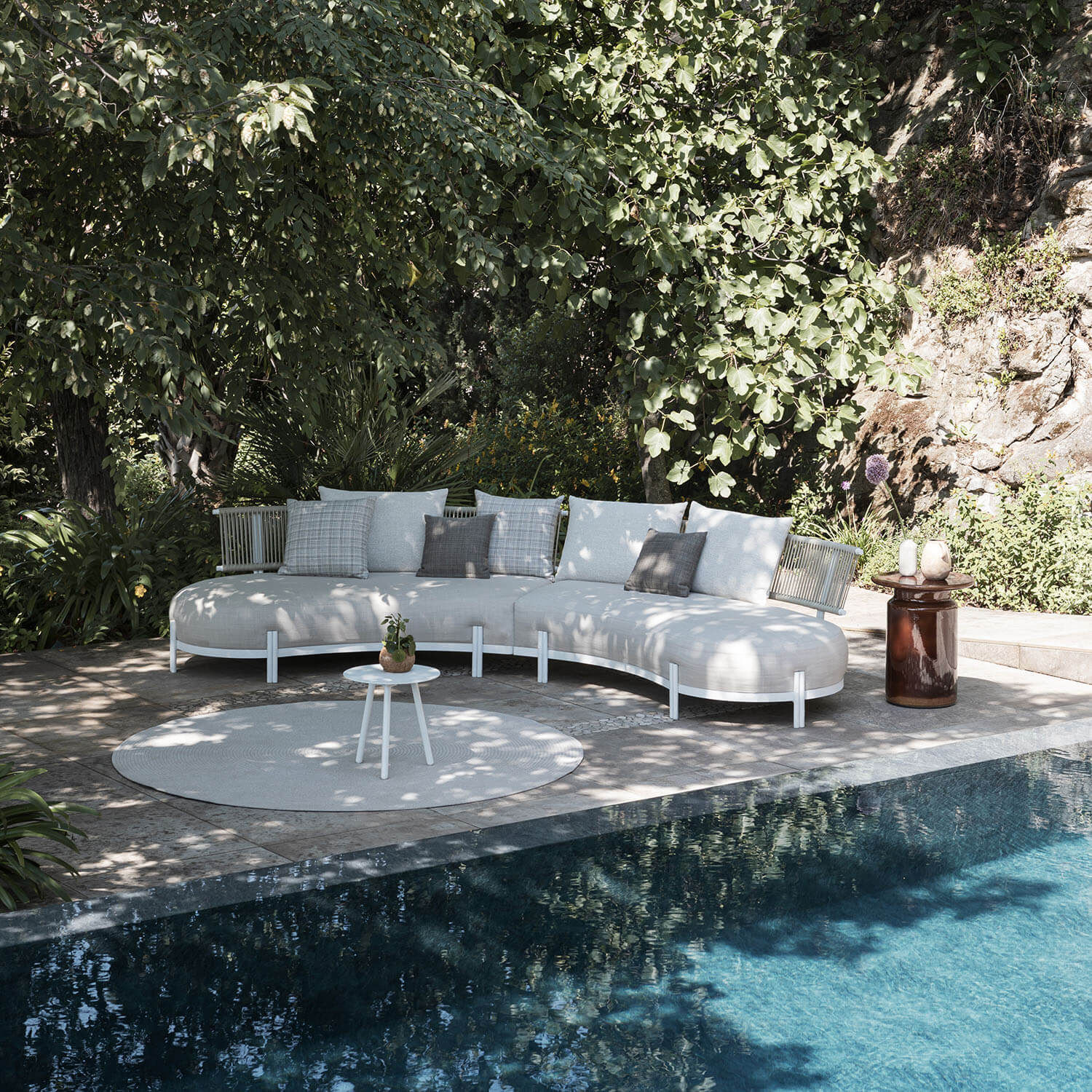 Modular sofa - Loto - Atmosphera - semicircular / contemporary / outdoor