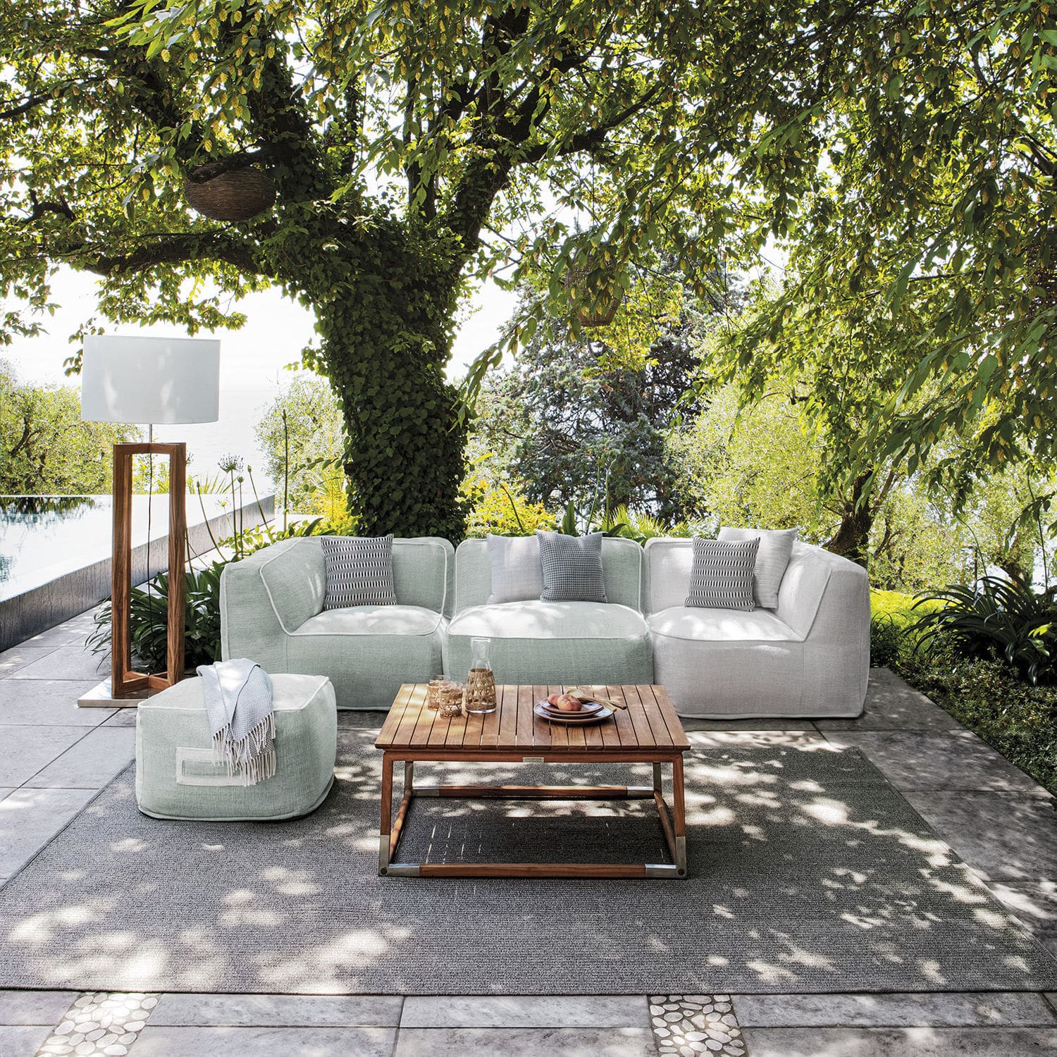 Contemporary pouf - SOFT - Atmosphera - fabric / round / square