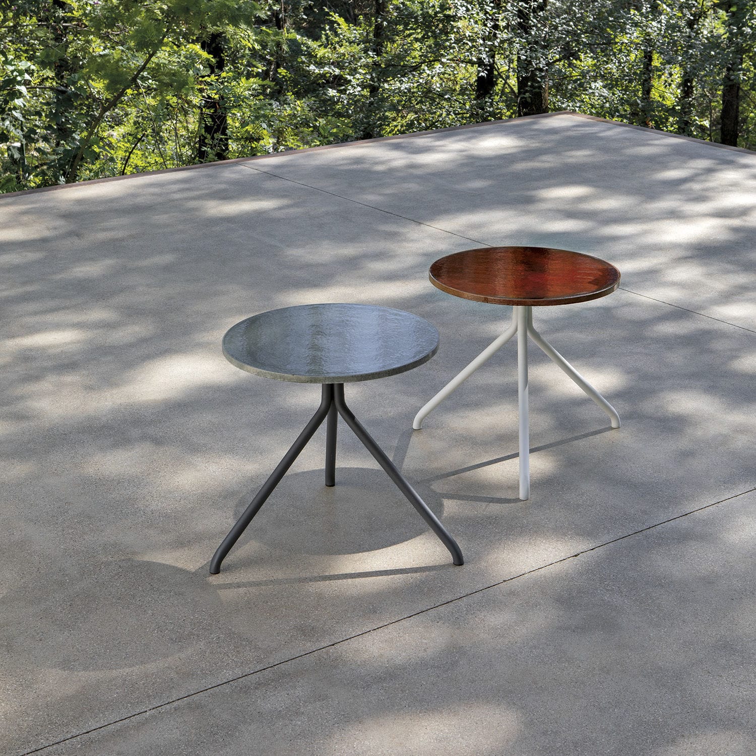 Contemporary side table - Trio - Atmosphera - glazed ceramic / HPL ...