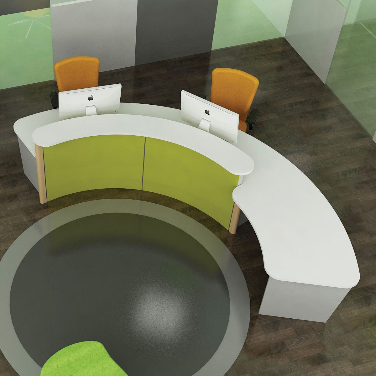 Corner reception desk - TUNE - Spaceoasis - modular / laminate