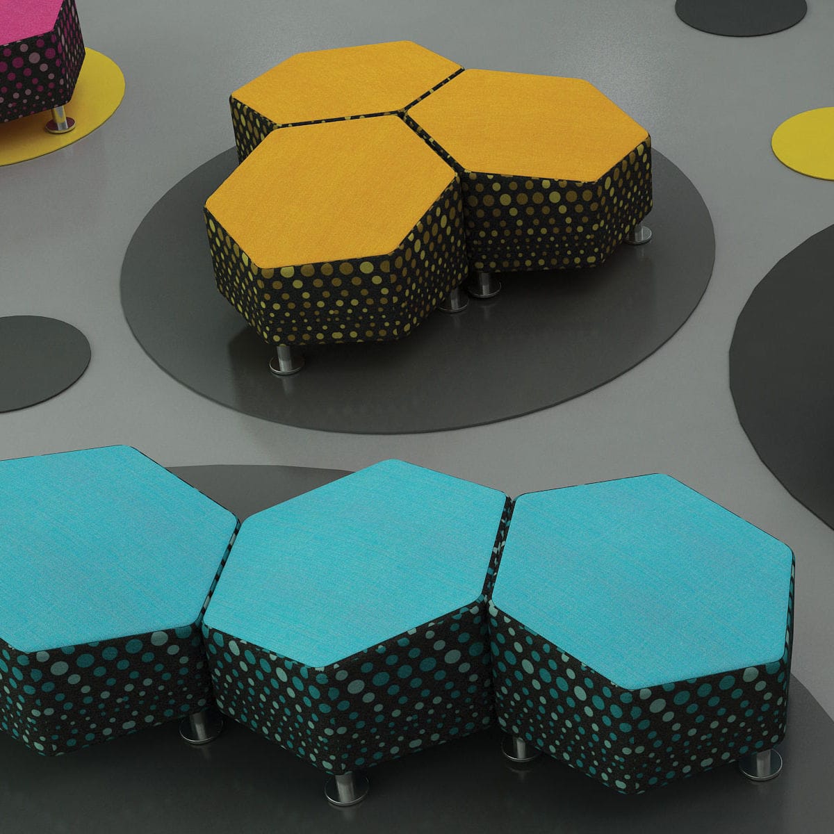 Contemporary pouf - CAUSEWAY - Spaceoasis - fabric / modular / commercial