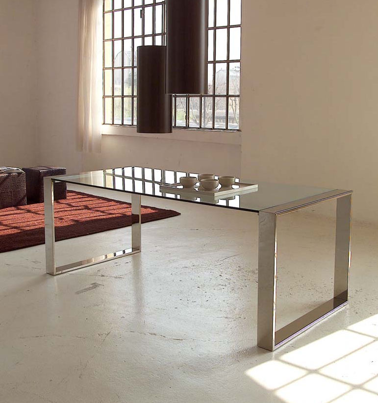 Contemporary table - RING - ORSENIGO - glass / rectangular / outdoor