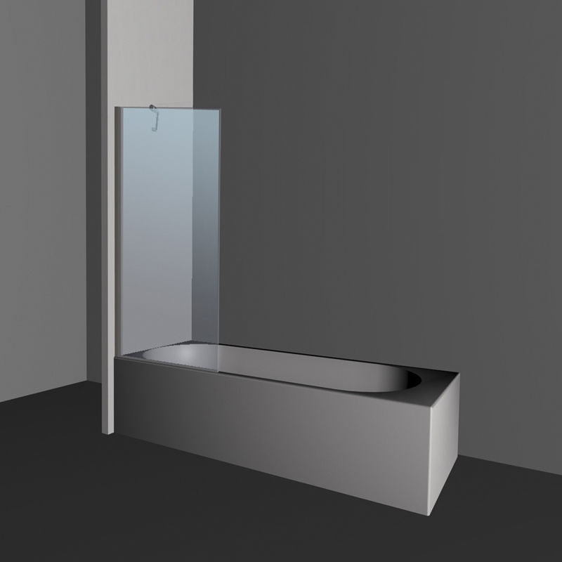 Fixed bath screen - TF TOP - Bianchi & Fontana - tempered glass / frameless