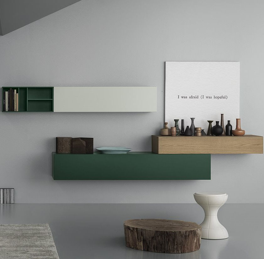 Contemporary living room wall unit - BOX 02 - md house - lacquered wood