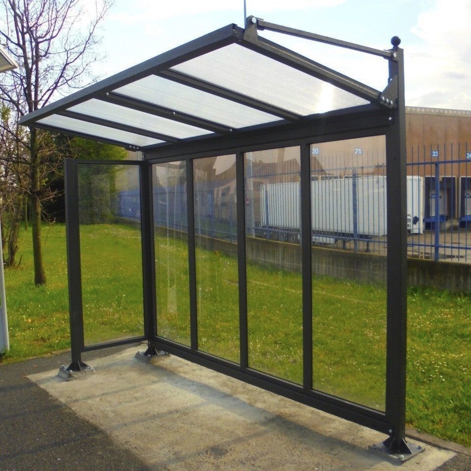 Metal bus shelter - FENICE - Calzolari - polycarbonate roof
