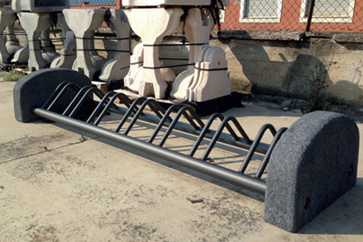 Floor-mounted bike rack - Bergamo - ALOES RED - horizontal / for public ...