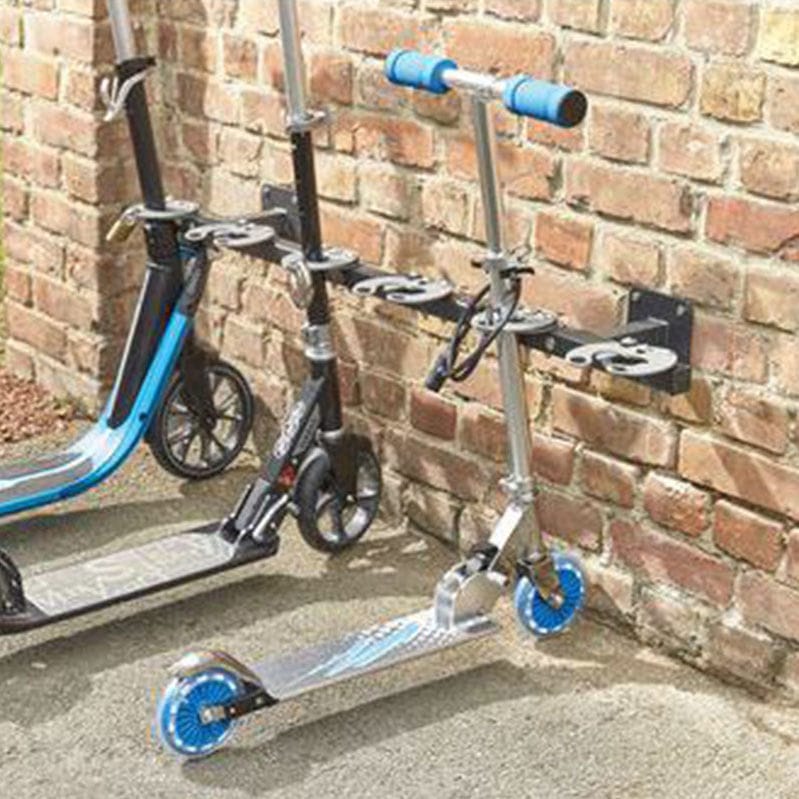 Wall-mounted scooter rack - ALOES RED - steel / secure / horizontal