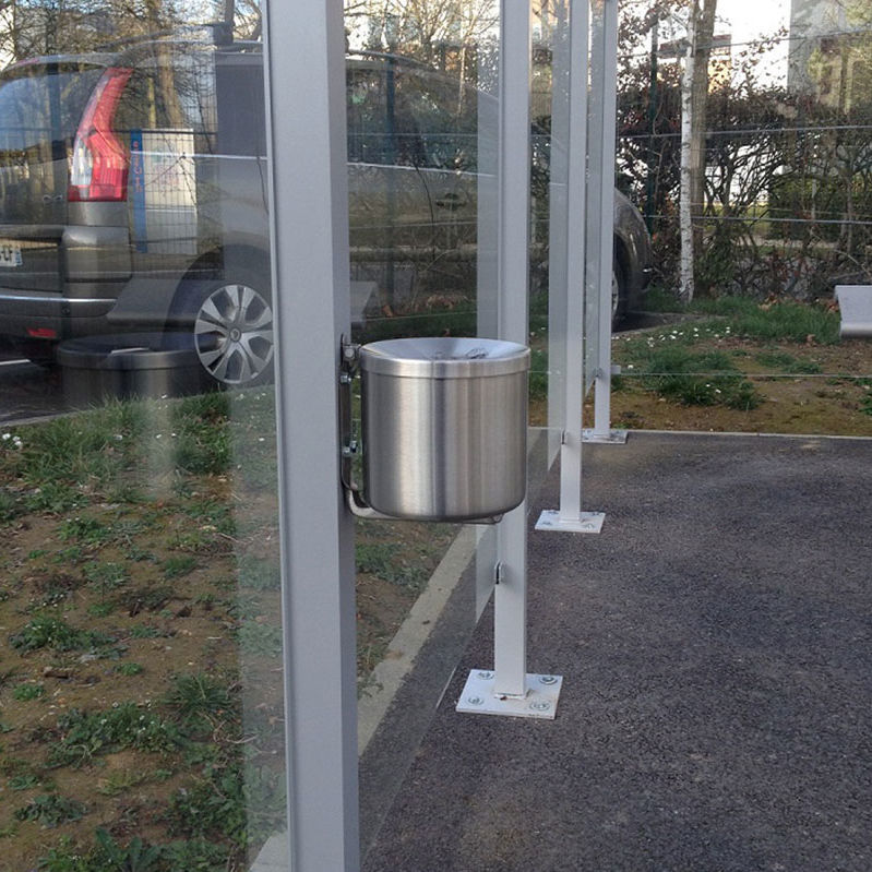 Wall-mounted ashtray - ALOES RED - stainless steel / urban / 2L