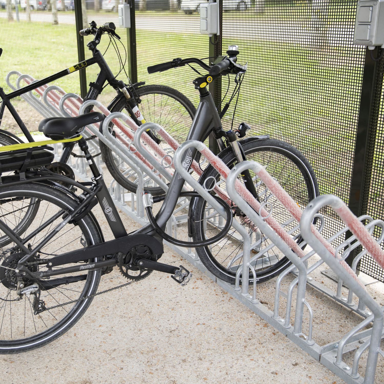 Floor-mounted bike rack - Bomber - ALOES RED - horizontal / for public ...