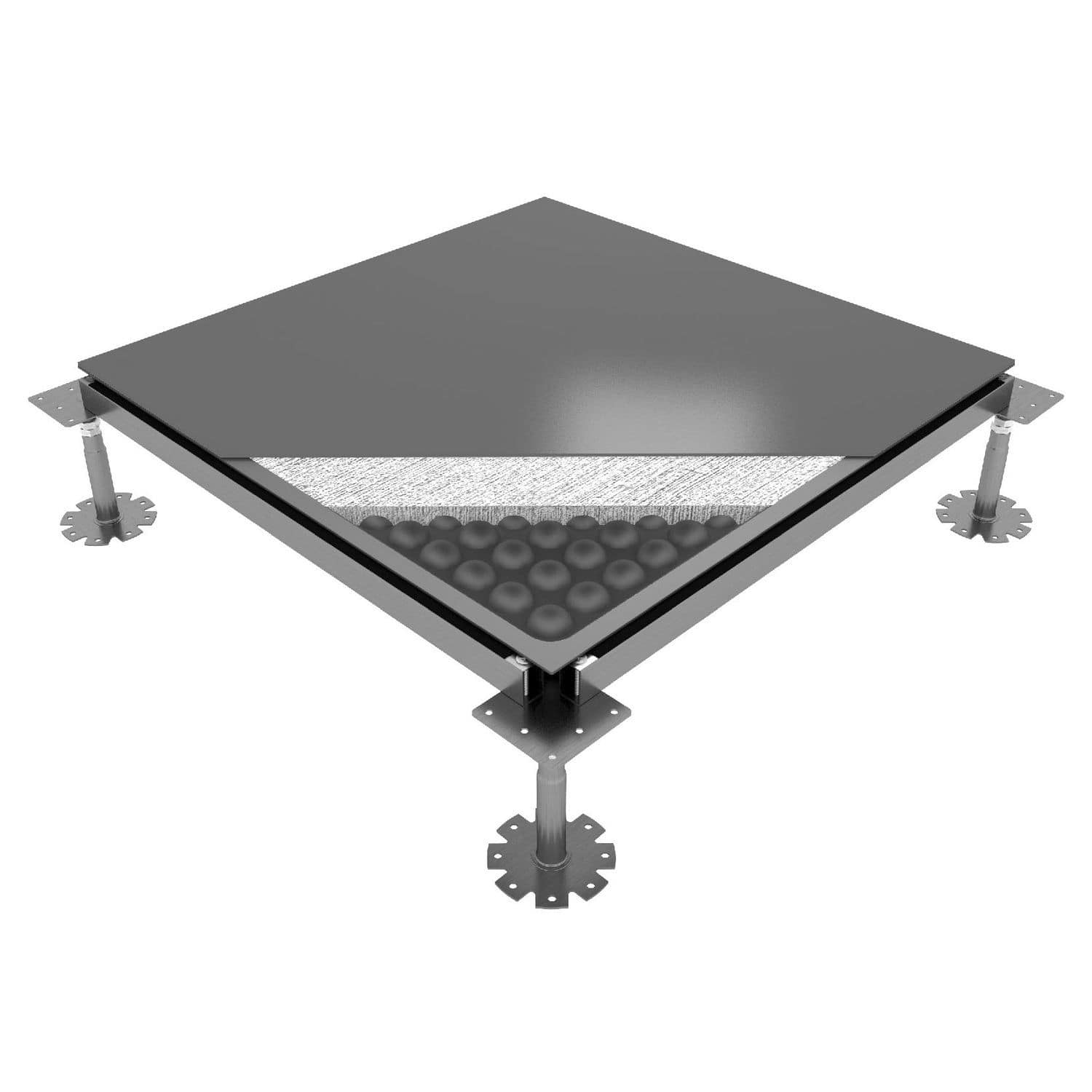 Steel raised access floor - FULL STEEL BARE - ACCESS FLOOR POLYGROUP ...