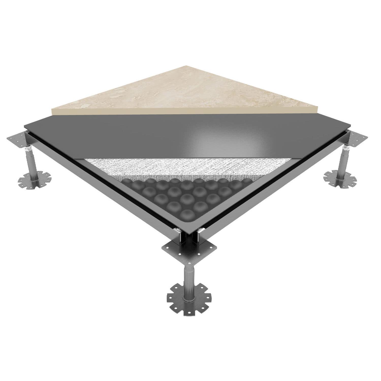 Steel raised access floor - FULL STEEL PORCELAIN - ACCESS FLOOR ...