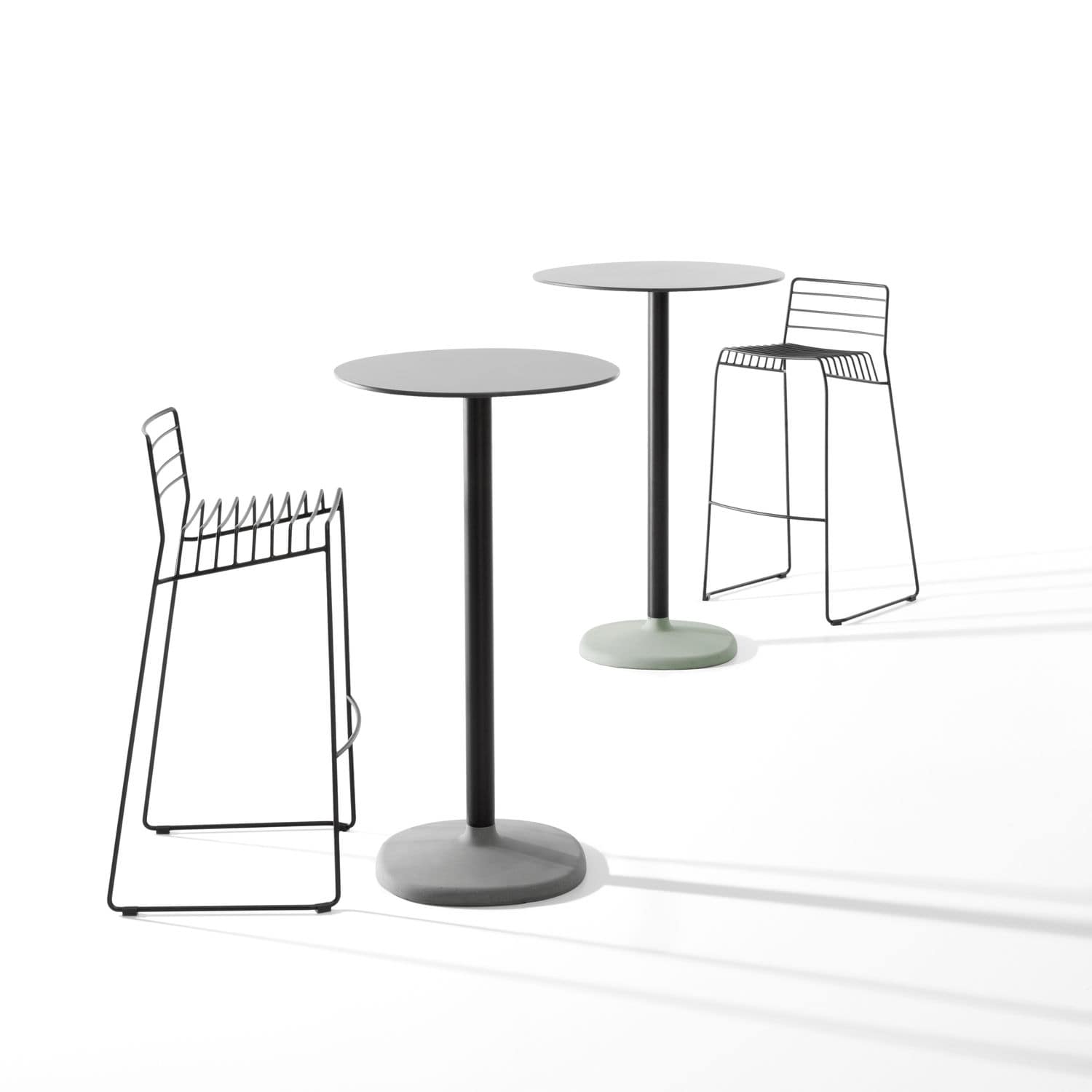 Contemporary high bar table - FONDA - B-LINE - laminate / metal base ...