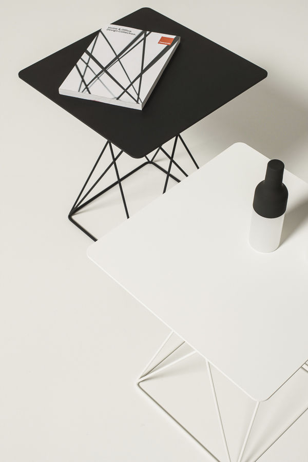 Contemporary side table - PLATFORM - Cascando - steel / square / commercial