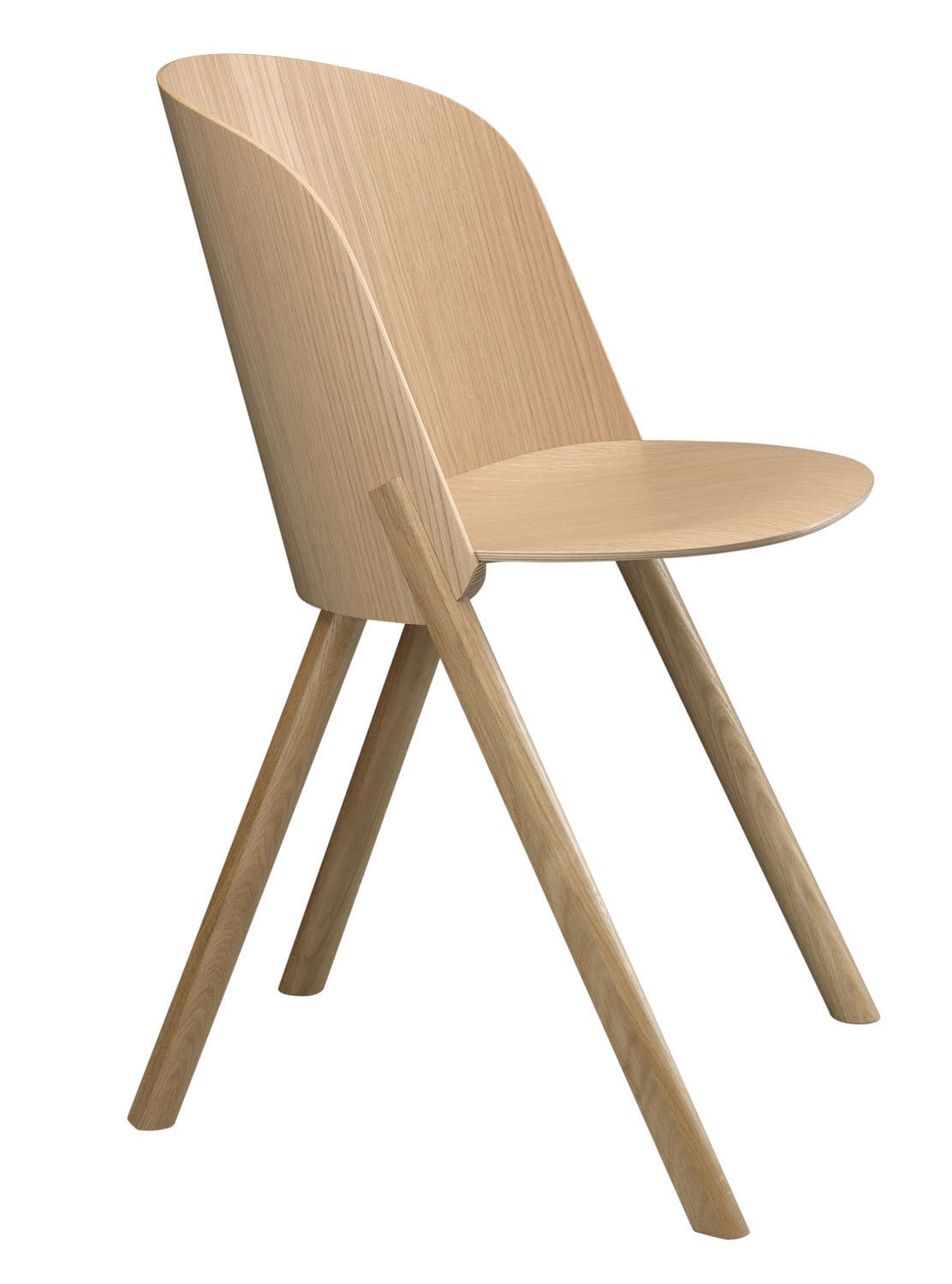 Contemporary chair - CH05 THIS - e15 - indoor / oak / molded plywood
