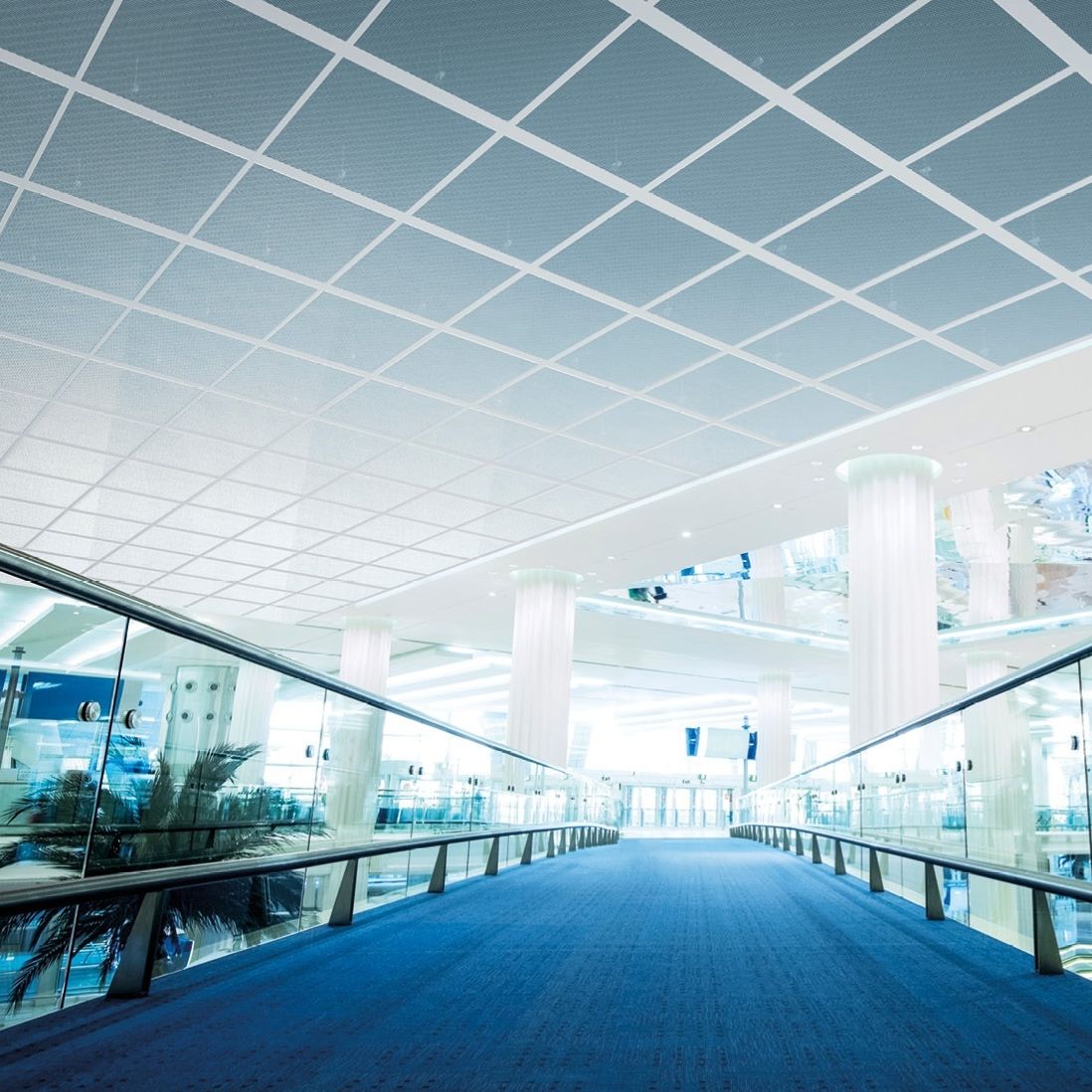 Steel suspended ceiling - BANDRASTER | CROSSING T24 - Atena spa - mesh ...