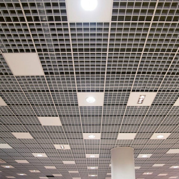 Aluminum suspended ceiling - H40 - T24 - Atena spa - tile / for office ...