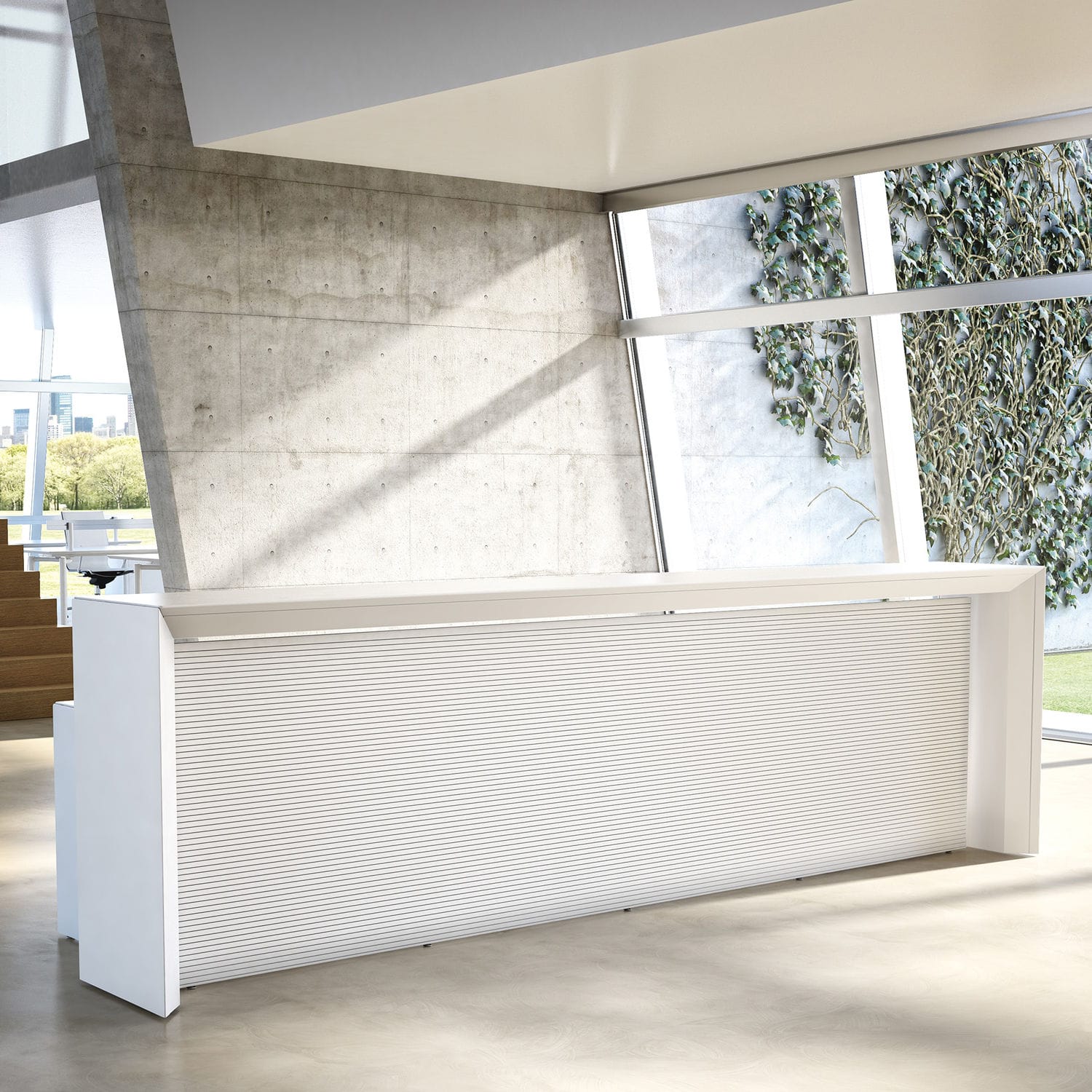 Wooden reception desk - MÈTA - Fantoni