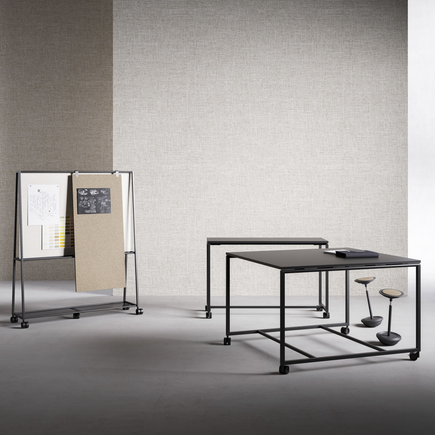 Mobile pinboard - ATELIER - Fantoni