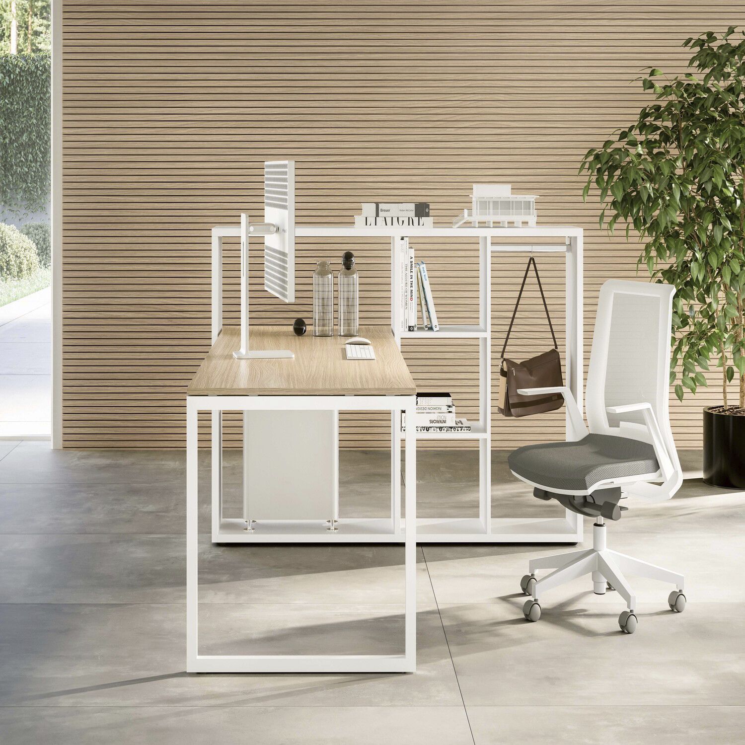 Workstation desk - FRAMEWORK 2.0 - Fantoni - free-standing / 2 person ...