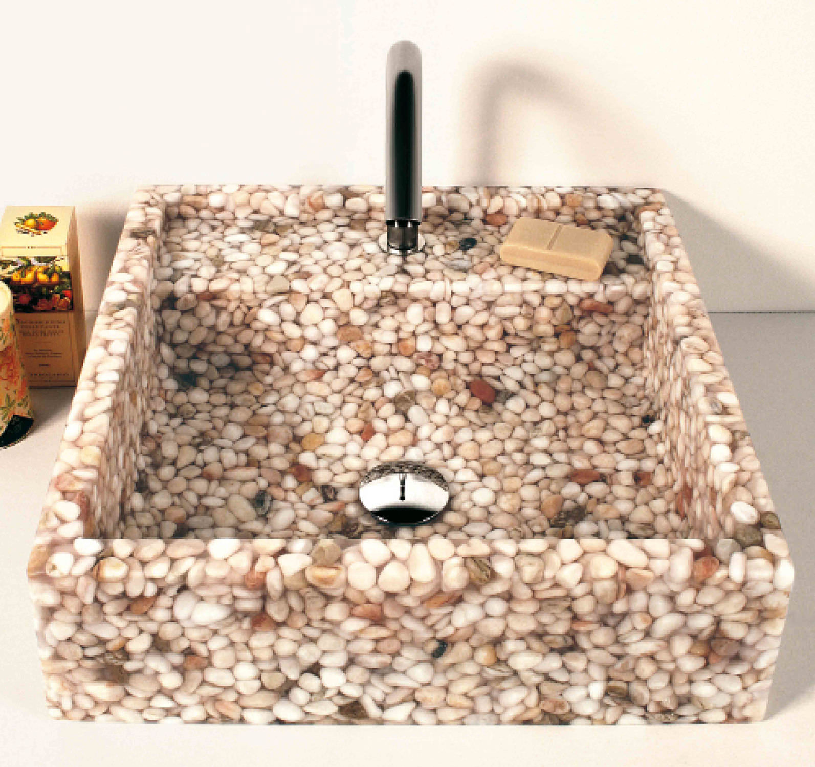 Countertop washbasin - BASIN 1 - Effepimarmi - Riverstone® / square ...