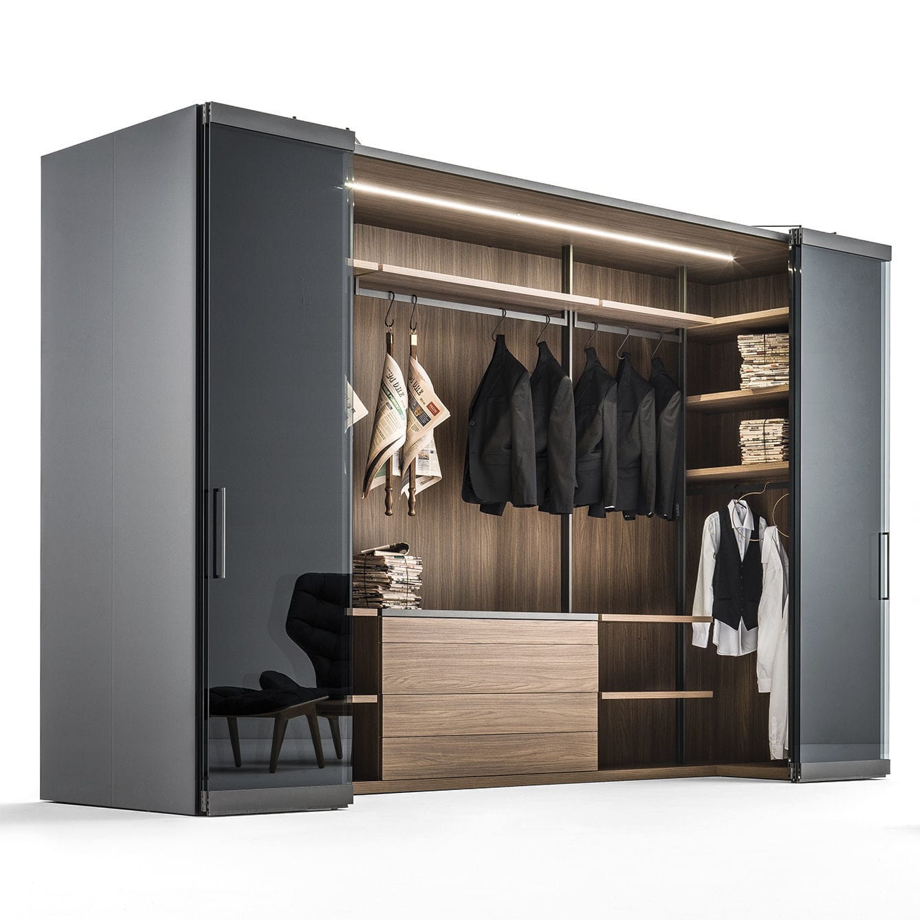 U-shaped walk-in wardrobe - Camerino - CACCARO - contemporary / wooden ...