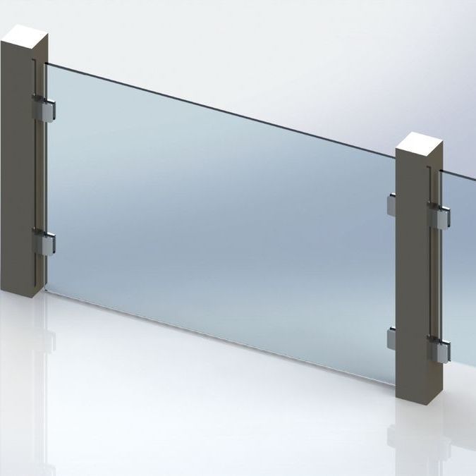 Stainless steel glass clamp - 49 series - Colcom - for railing / interior