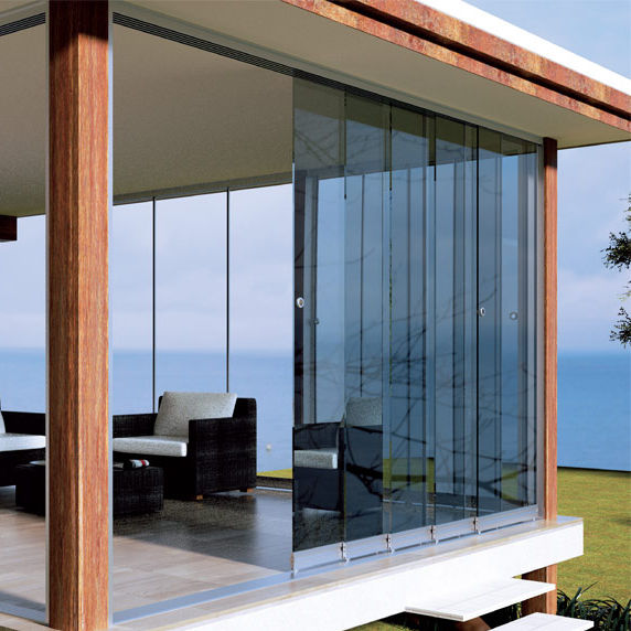 Telescopic patio door - LG-100 LOGGIAGLAS - METALGLAS - aluminum