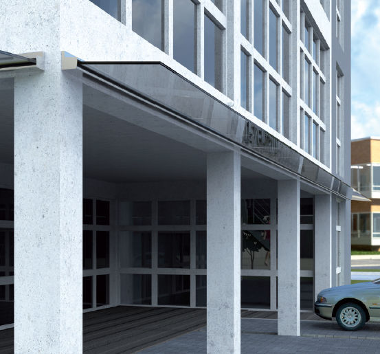 Window canopy - JOLLY B-2040 - METALGLAS - for door / metal / glass