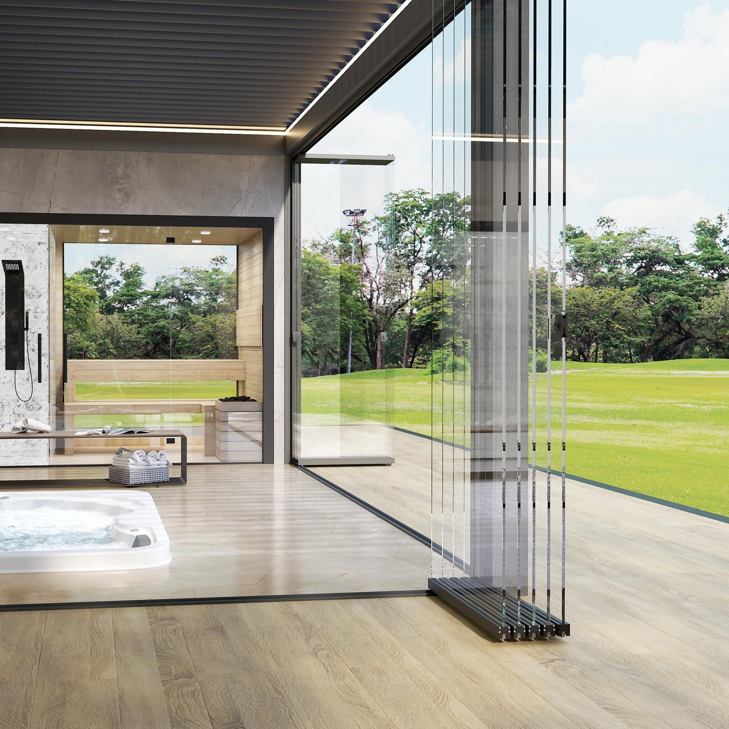 Aluminum sliding system - TUTTOVETRO FLOOR - Sunroom S.p.A. - glass ...