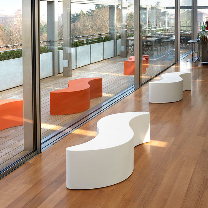 Original design garden bench - WAVE - SLIDE - polyethylene / modular ...