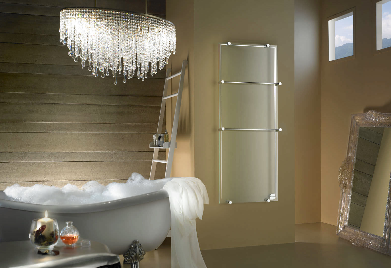 Electric towel radiator - TRANSPARENT GLASS - Thermoglance - electric ...