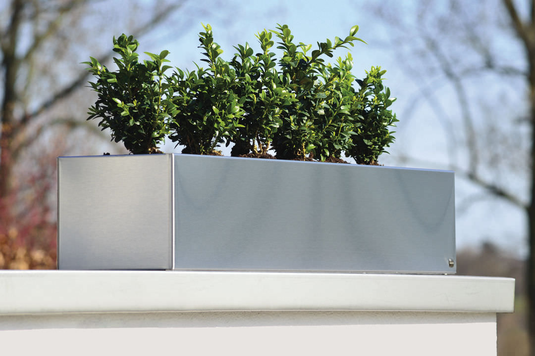 Stainless steel planter - RADIUS DESIGN - rectangular / contemporary ...