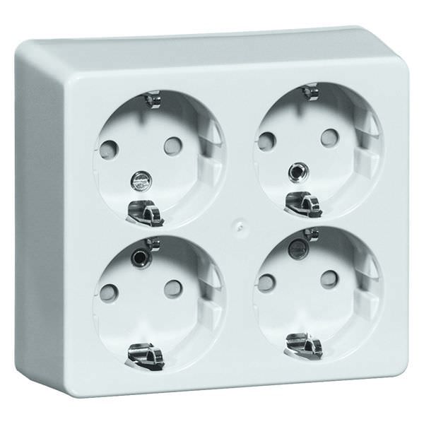 Power socket - D 6604.02 SI - PEHA Paul Hochköpper - quadruple / wall ...