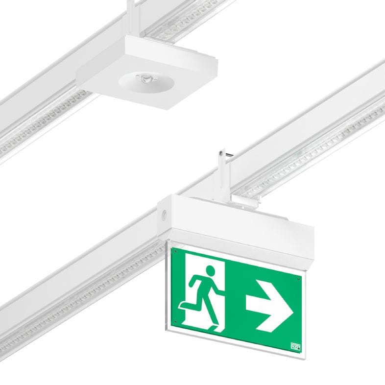 Recessed emergency light - LINEDO 50 - RZB - rectangular / LED / plastic