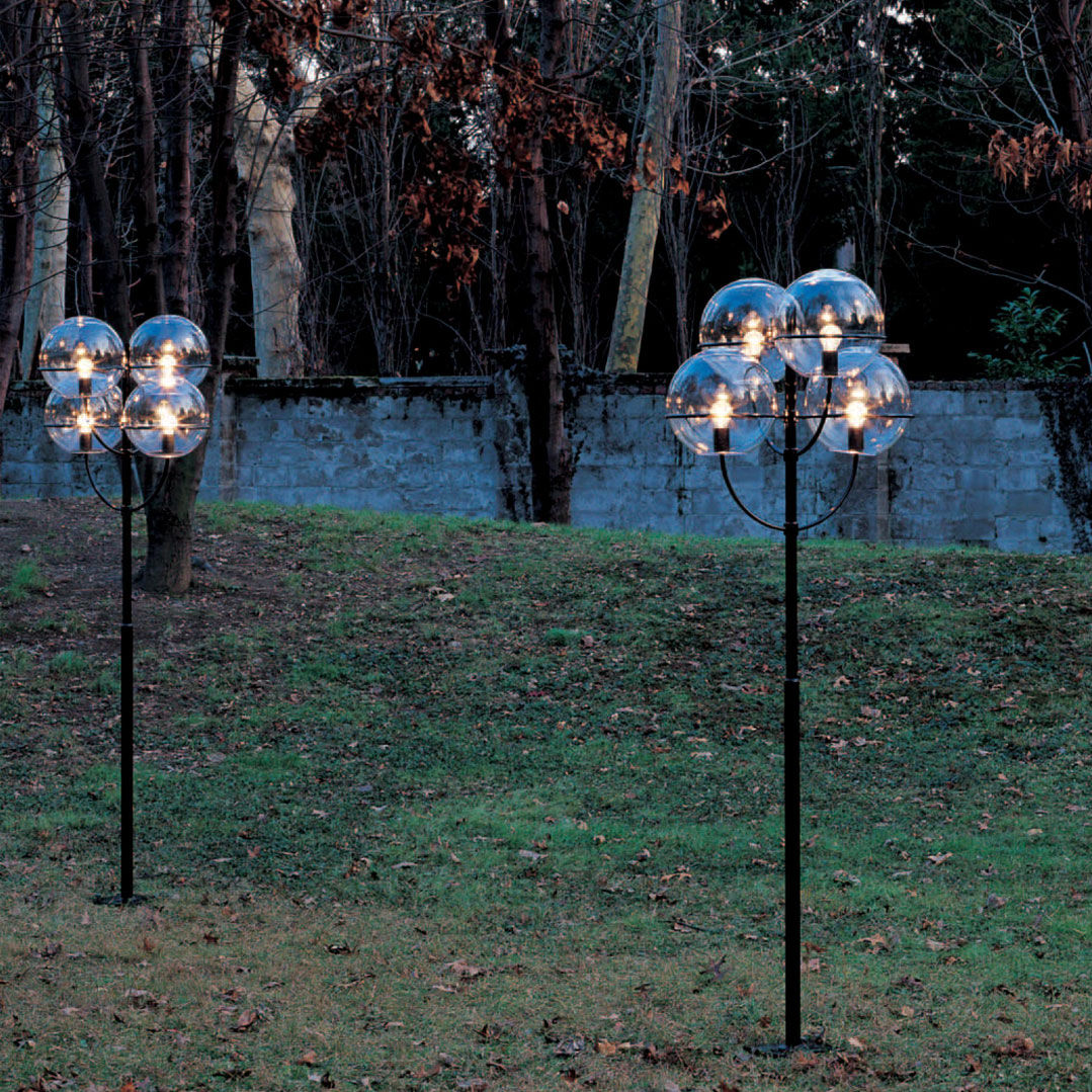 Garden lamp post - LYNDON - Oluce - traditional / metal / glass