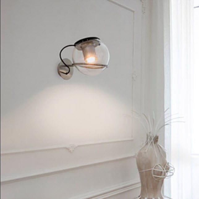 Contemporary wall light - THE GLOBE - Oluce - indoor / metal / blown glass