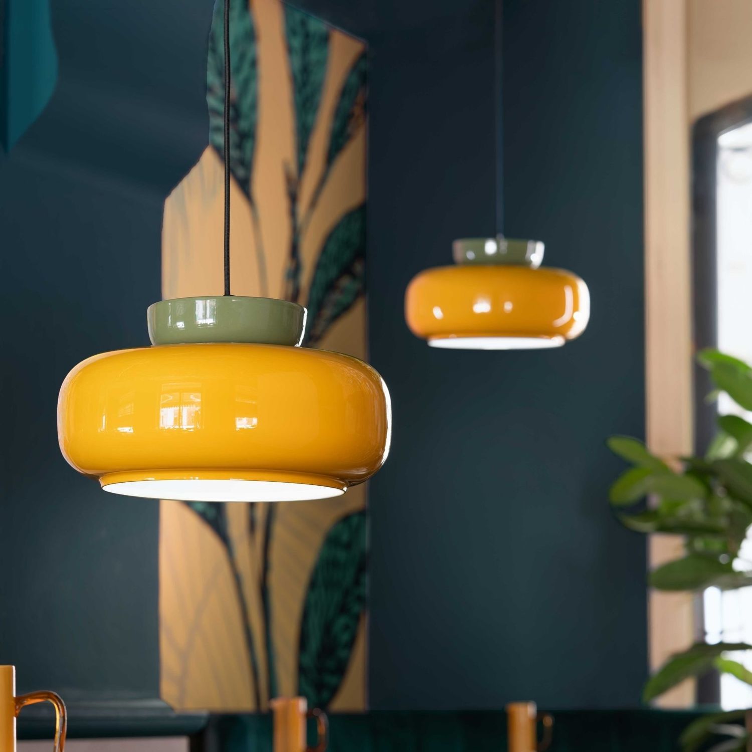 Pendant lamp - C2743 - Ferroluce - glass / ceramic / contemporary