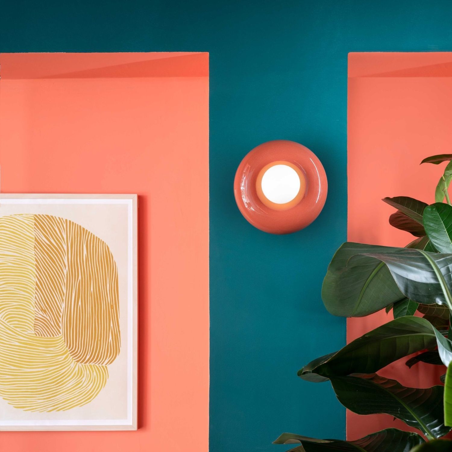 Contemporary wall light - C2750 - Ferroluce - indoor / ceramic / round