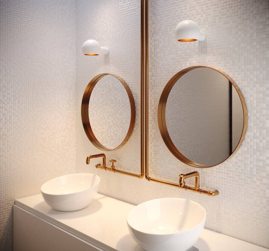 Contemporary wall light - NELLY - OTY - indoor / copper / fixed