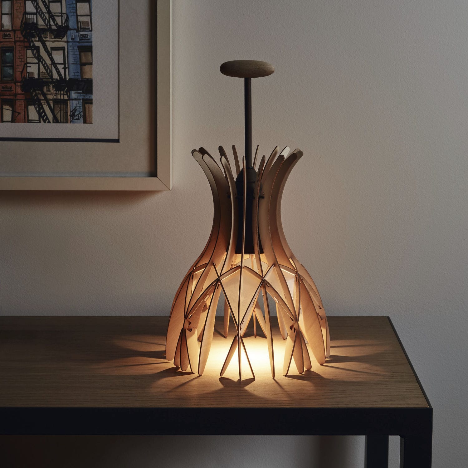 Table lamp - DOMITA M/36 - BOVER Barcelona - aluminum / wooden ...