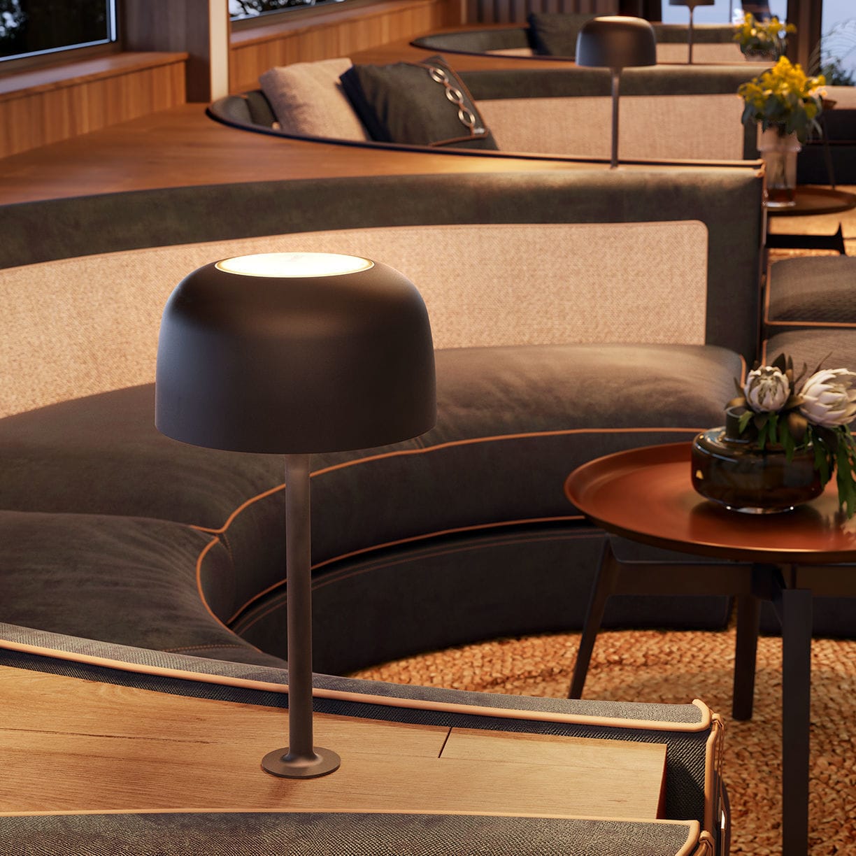 Table lamp - Bol M/33 - BOVER Barcelona - aluminum / brass / polycarbonate