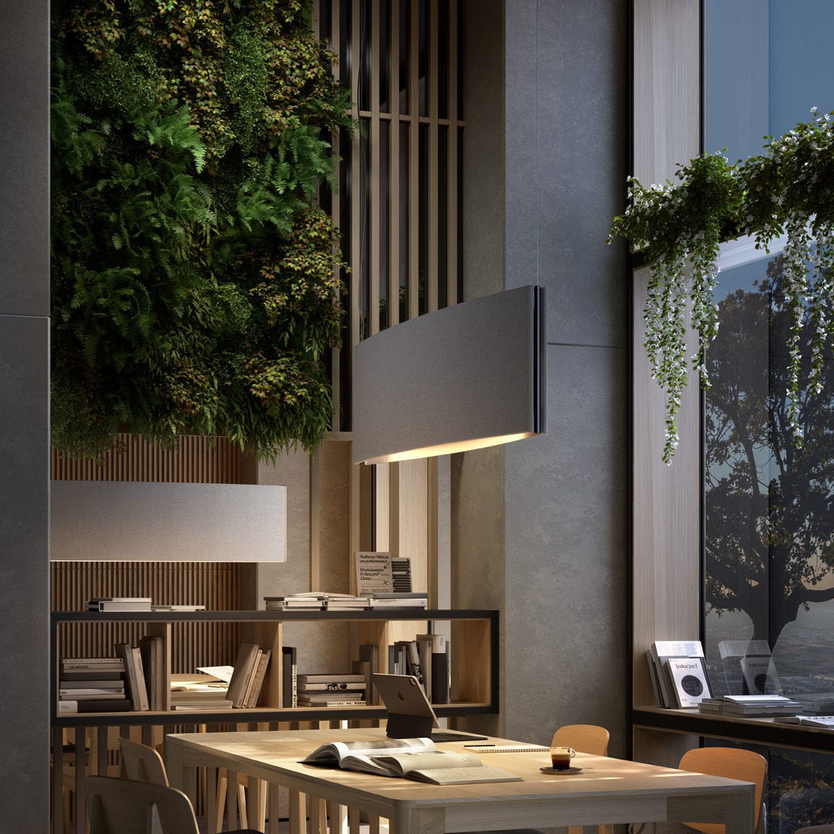 Pendant lamp - NOREN S/151 - BOVER Barcelona - aluminum / fabric / MDF