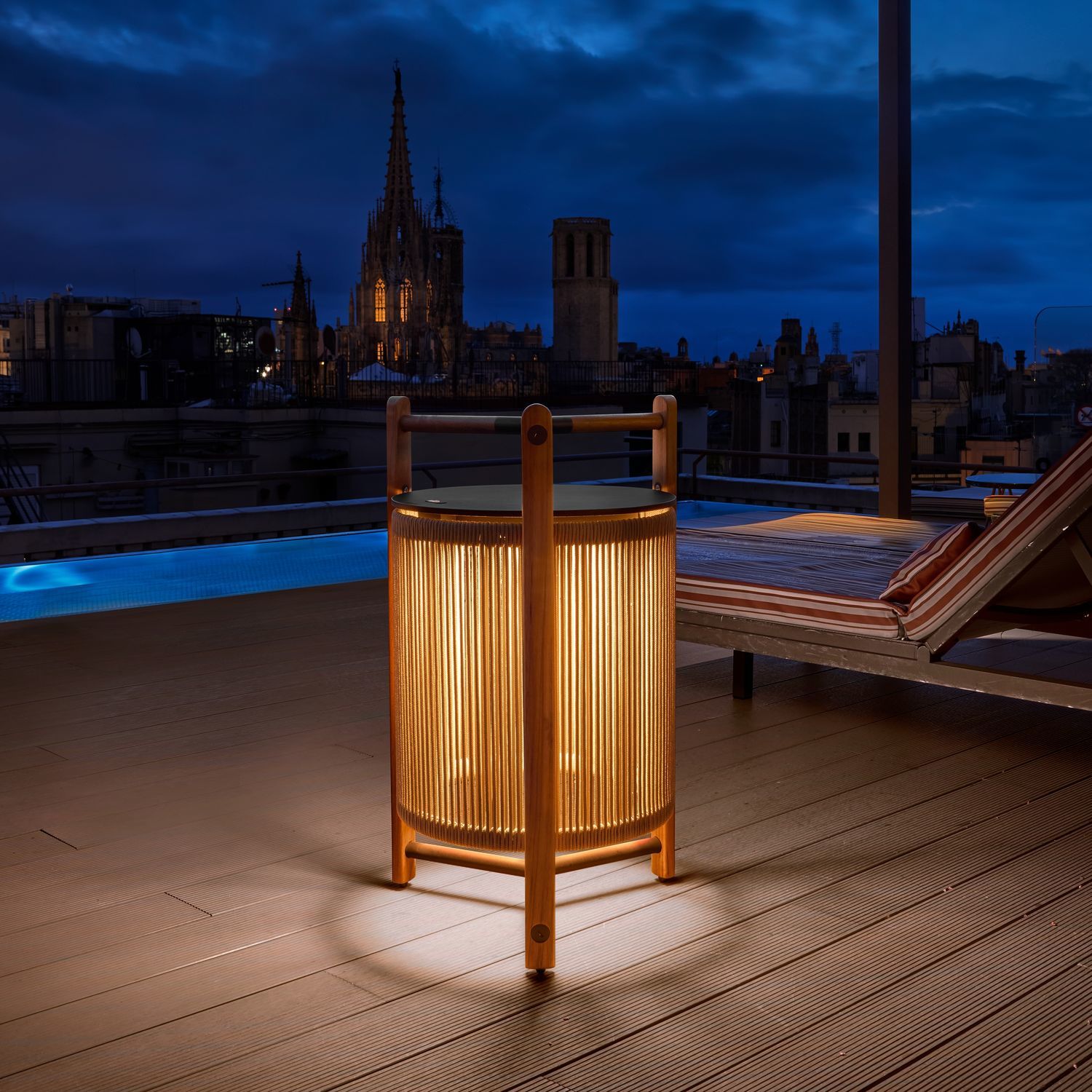 Floor lamp - Kando P/76/R - BOVER Barcelona - aluminum / teak ...