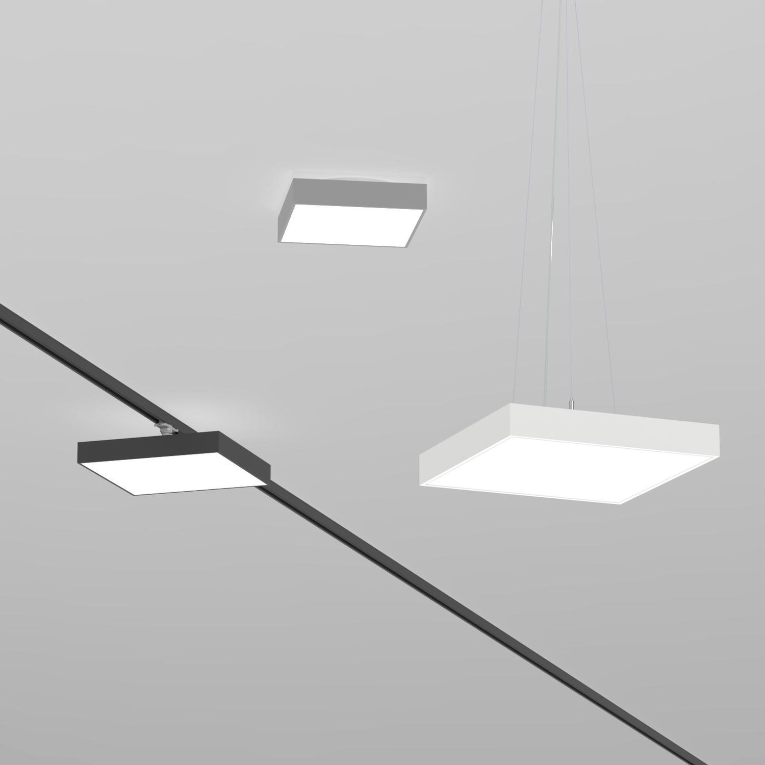 Surface-mounted light fixture - OLMO - planlicht - LED / square / flat